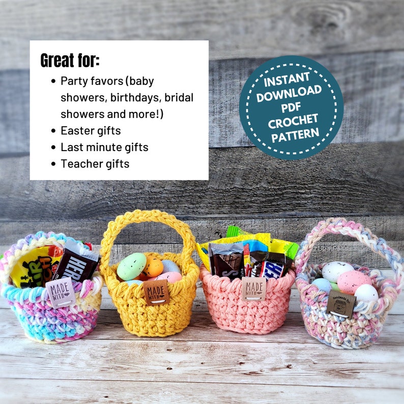 Mini Easter Basket Crochet Pattern (PDF Pattern) - Etsy