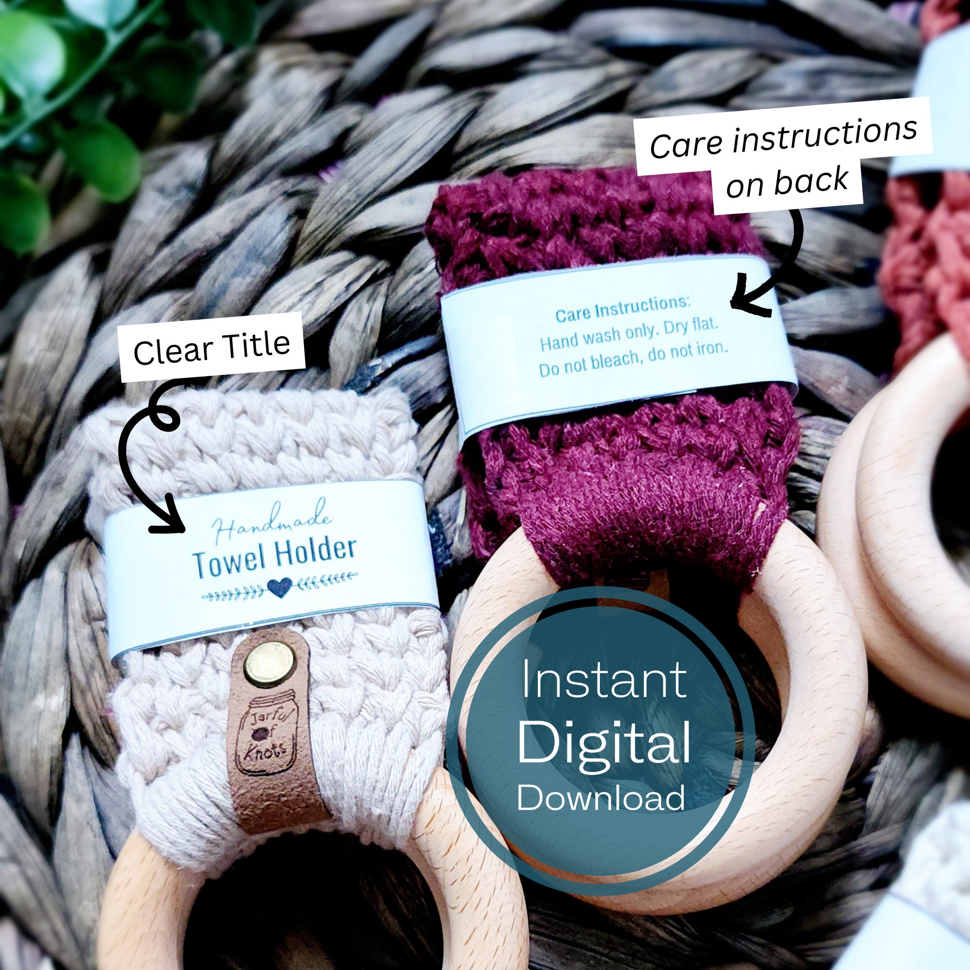 Towel Holder Display Tags: Printable Product Labels (PDF & PNG Digital ...