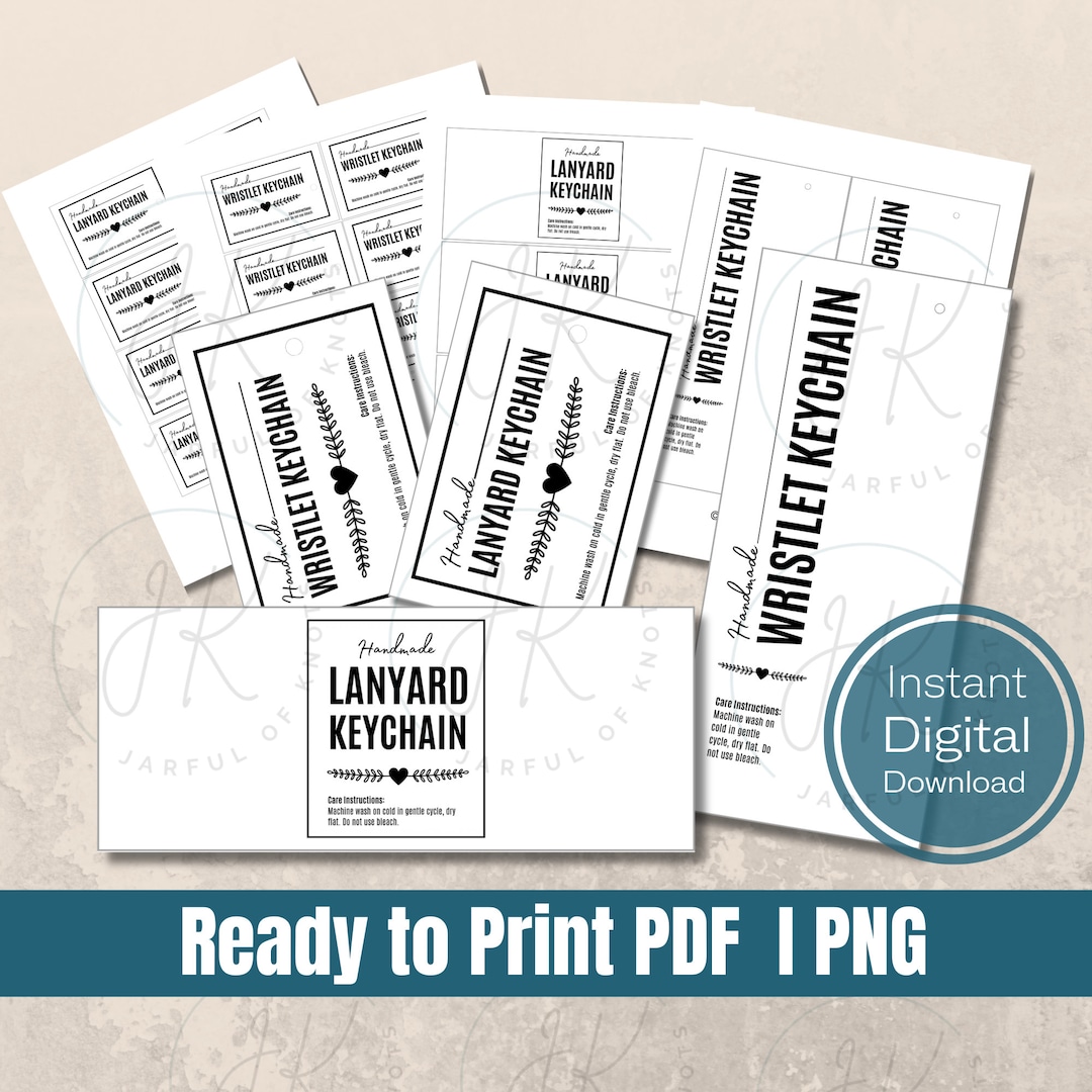 Digital Download, Wristlet and Lanyard Display Tags, 4 Styles, Ready to ...