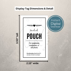Digital Download, Glasses or Cell Phone Pouch Display Tags, Ready to ...