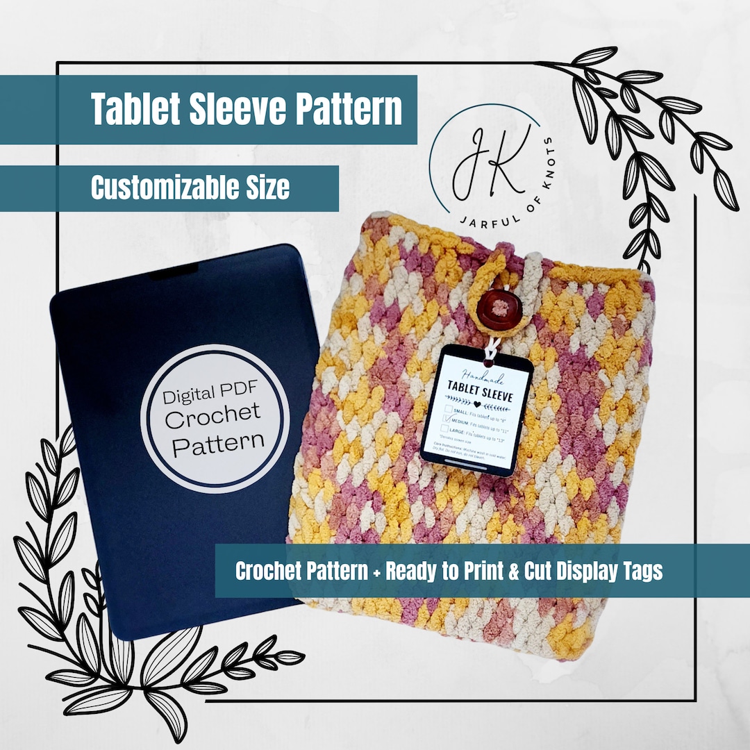 Crochet Pattern and Display Tags Table Sleeve iPad Cover - Etsy
