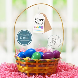 Digital Download, Hoppy Easter Gift Tags, PNG, Ready to Print and Cut ...