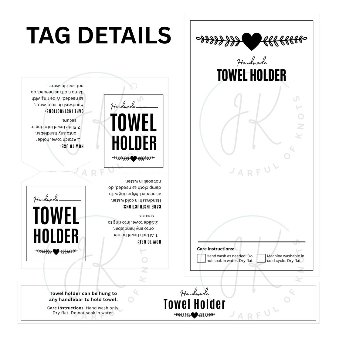 Printable Towel Holder Display Tag Bundle, 4 Styles - Etsy