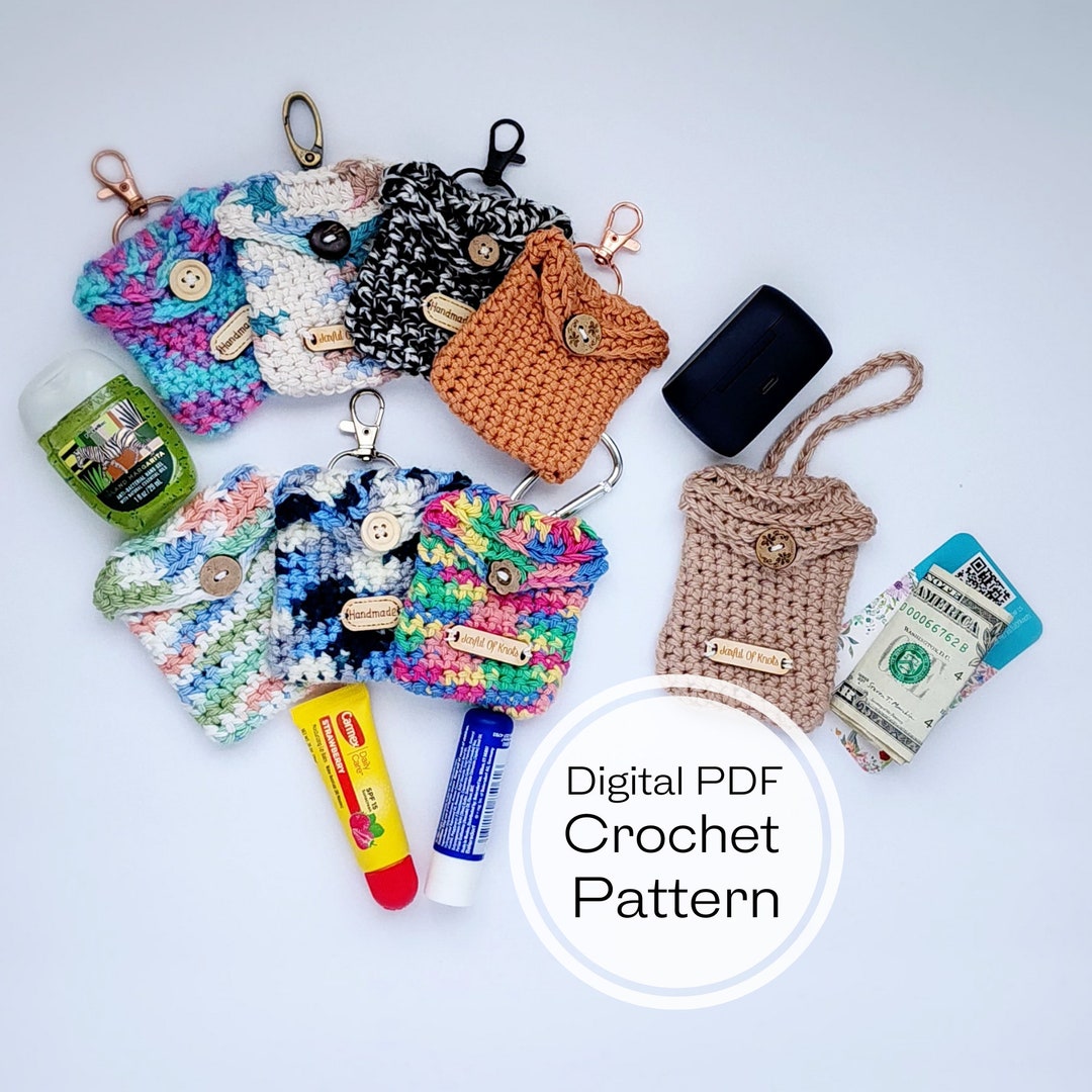 Crochet Pattern, Mini Pouch, 2 Sizes, Customizations, Crochet AirPod or ...