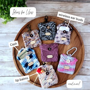 Crochet Pattern, Mini Pouch, 2 Sizes, Customizations, Crochet AirPod or ...