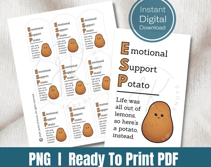 Positive Crochet Potatoe Set of Three With Wooden Stands Ready to Ship ...