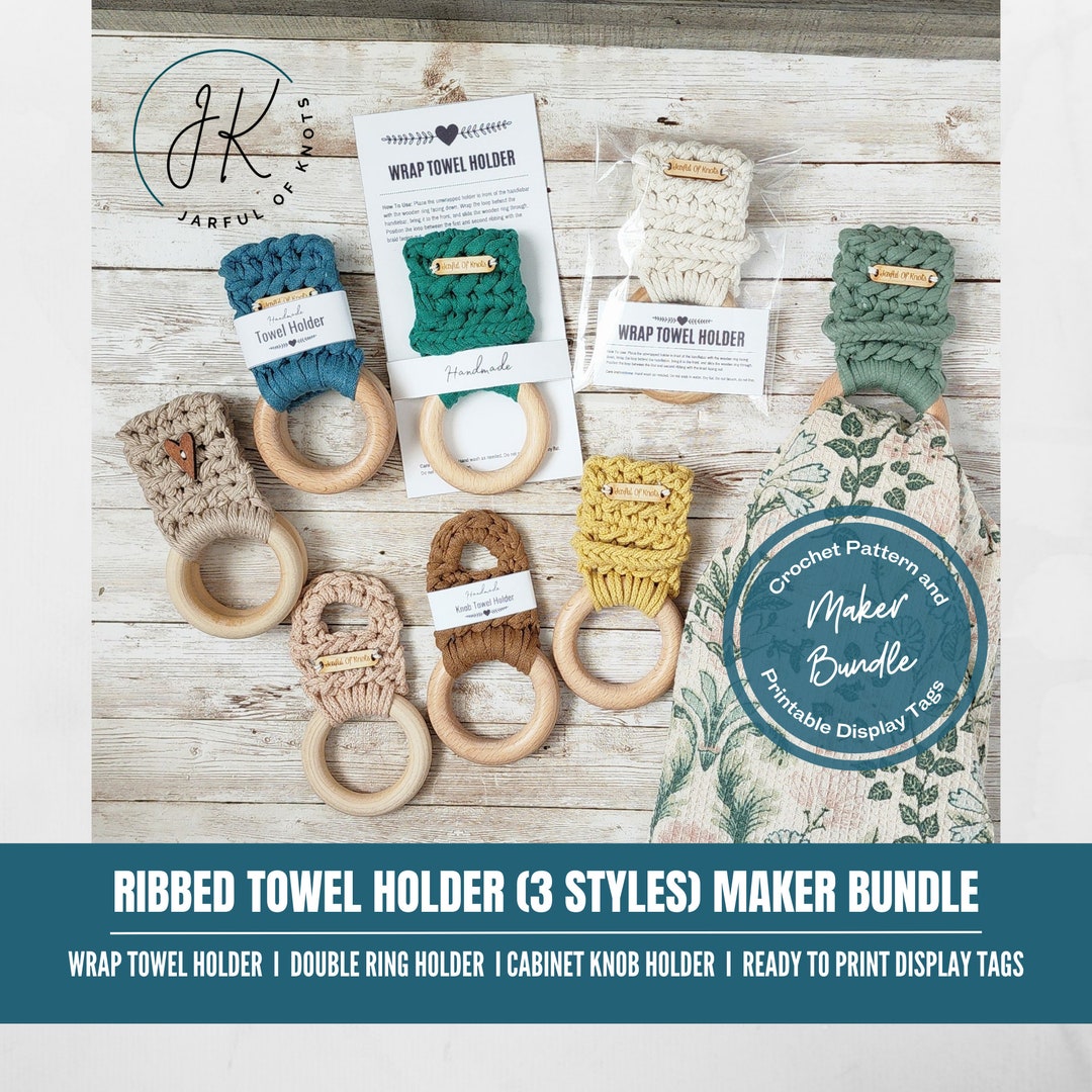 3-in-1 Ribbed Towel Holder Crochet Pattern MAKER BUNDLE (digital PDF ...