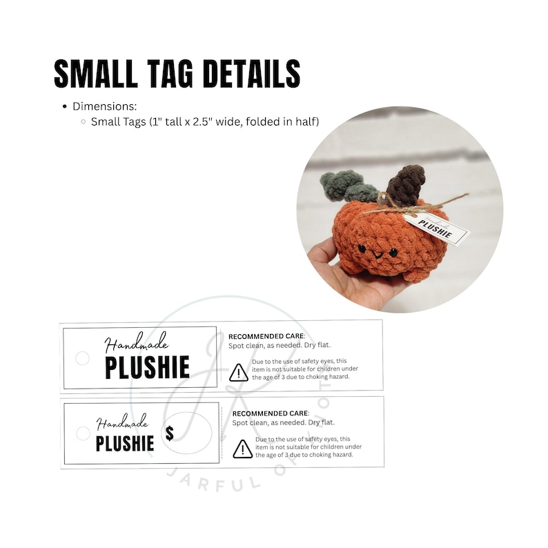 Plushie Display Tags, 4 Styles (printable Digital PDF) - Etsy
