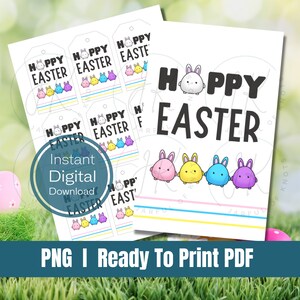 Digital Download, Hoppy Easter Gift Tags, PNG, Ready to Print and Cut ...