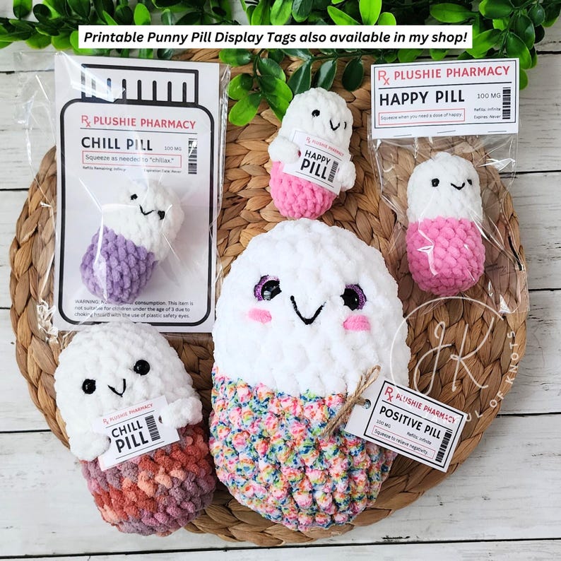 Easy Pill Plushie, 2 Versions (PDF Pattern) - Etsy