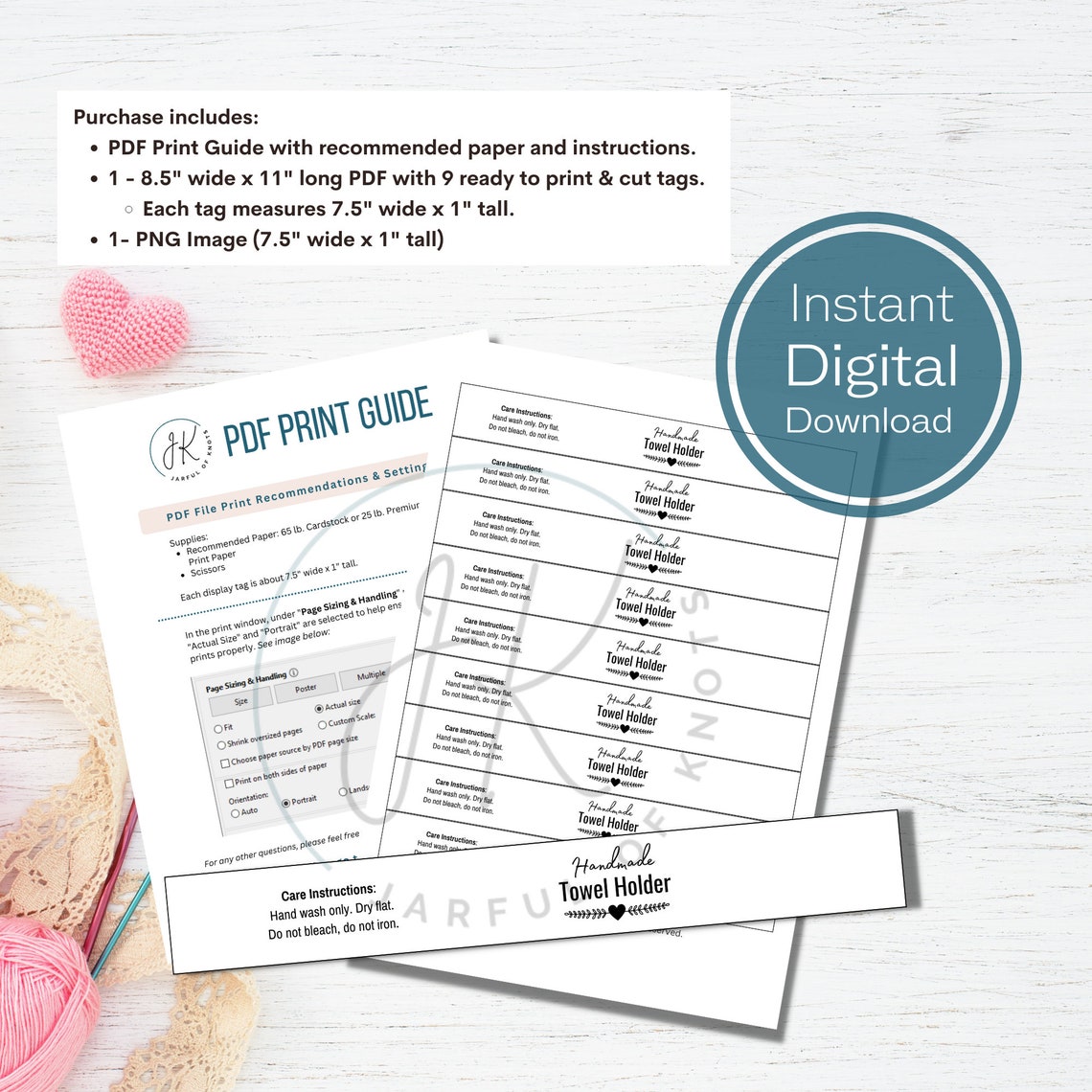 Towel Holder Display Tags: Printable Product Labels (PDF & PNG Digital ...