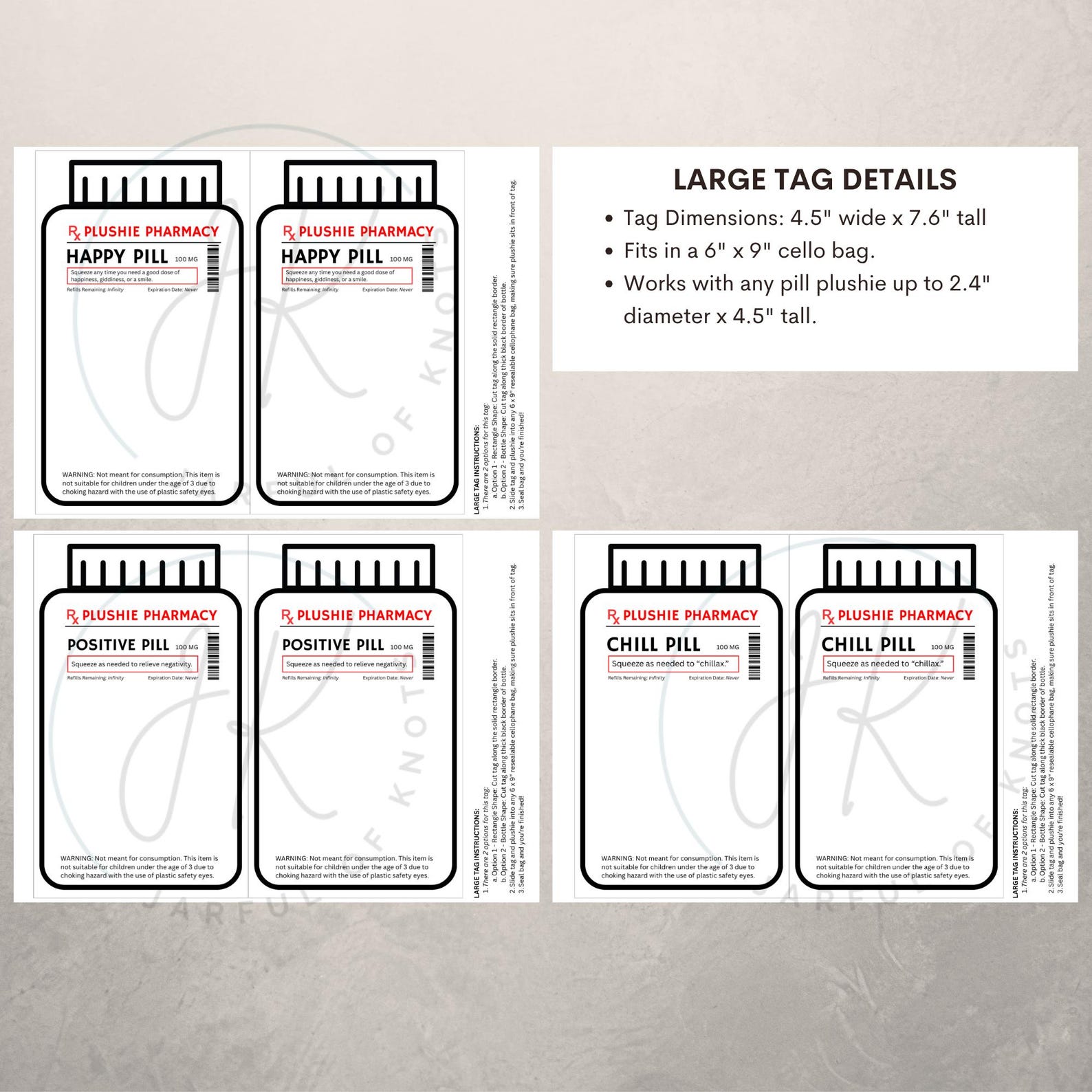Printable Punny Pill Display Tags, 3 Designs, 4 Tag Styles (printable ...