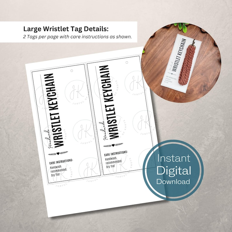 Printable Wristlet and Lanyard Display Tags, 6 Styles (digital PDF) - Etsy