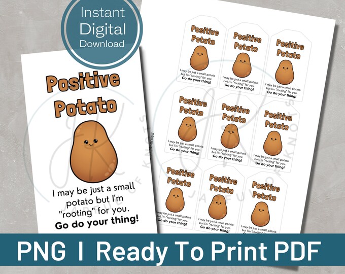 Positive Crochet Potatoe Set of Three With Wooden Stands Ready to Ship ...