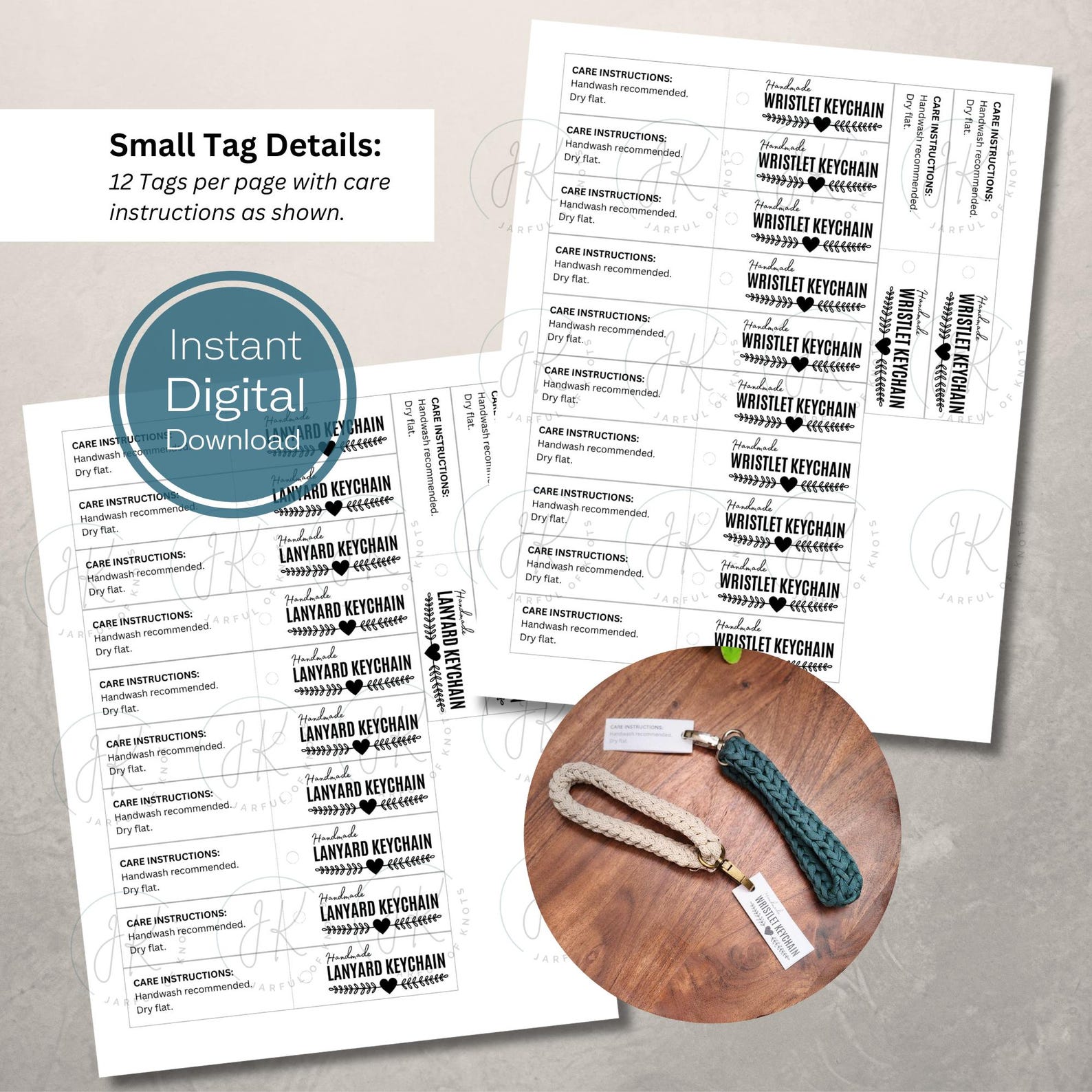 Printable Wristlet and Lanyard Display Tags, 6 Styles (digital PDF) - Etsy