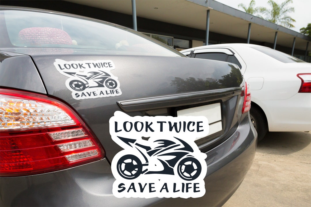 Look Twice Save a Life Decal Car Decal Car Sticker Window Decal Window ...