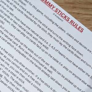 Rummy Sticks Card Game, Wooden Rummy Sticks, Classic, Multiplayer Card ...