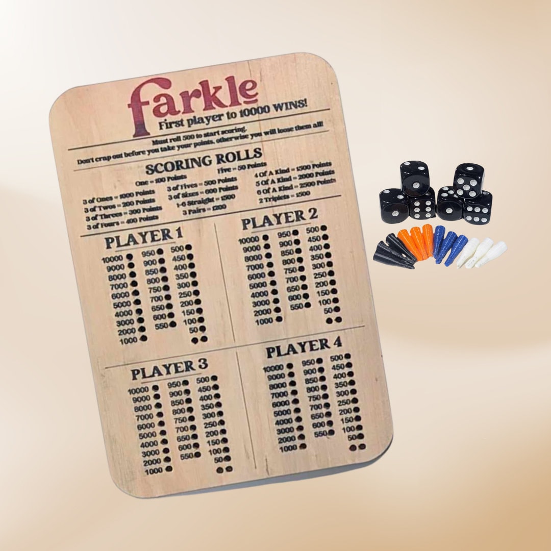 Farkle, Dice, Ten Thousand, Score Board, Family Game Night, Cottage Game - Etsy