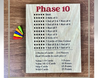 Phase 10 Scoreboard Score Sheet Printable PDF - Etsy