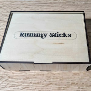 Rummy Sticks Card Game, Wooden Rummy Sticks, Classic, Multiplayer Card ...
