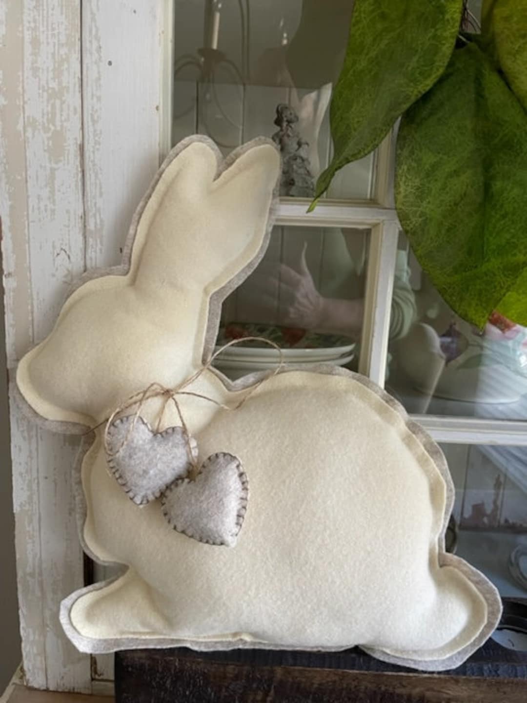 Bunny, Vintage Wool Bunny, Vintage Wool, Farmhouse Wool Bunny, Easter ...
