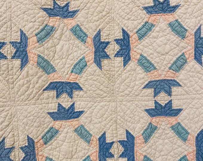 Antique Quilt, Rare Sawtooth Ring/swag Star Wedding Ring Immaculately ...