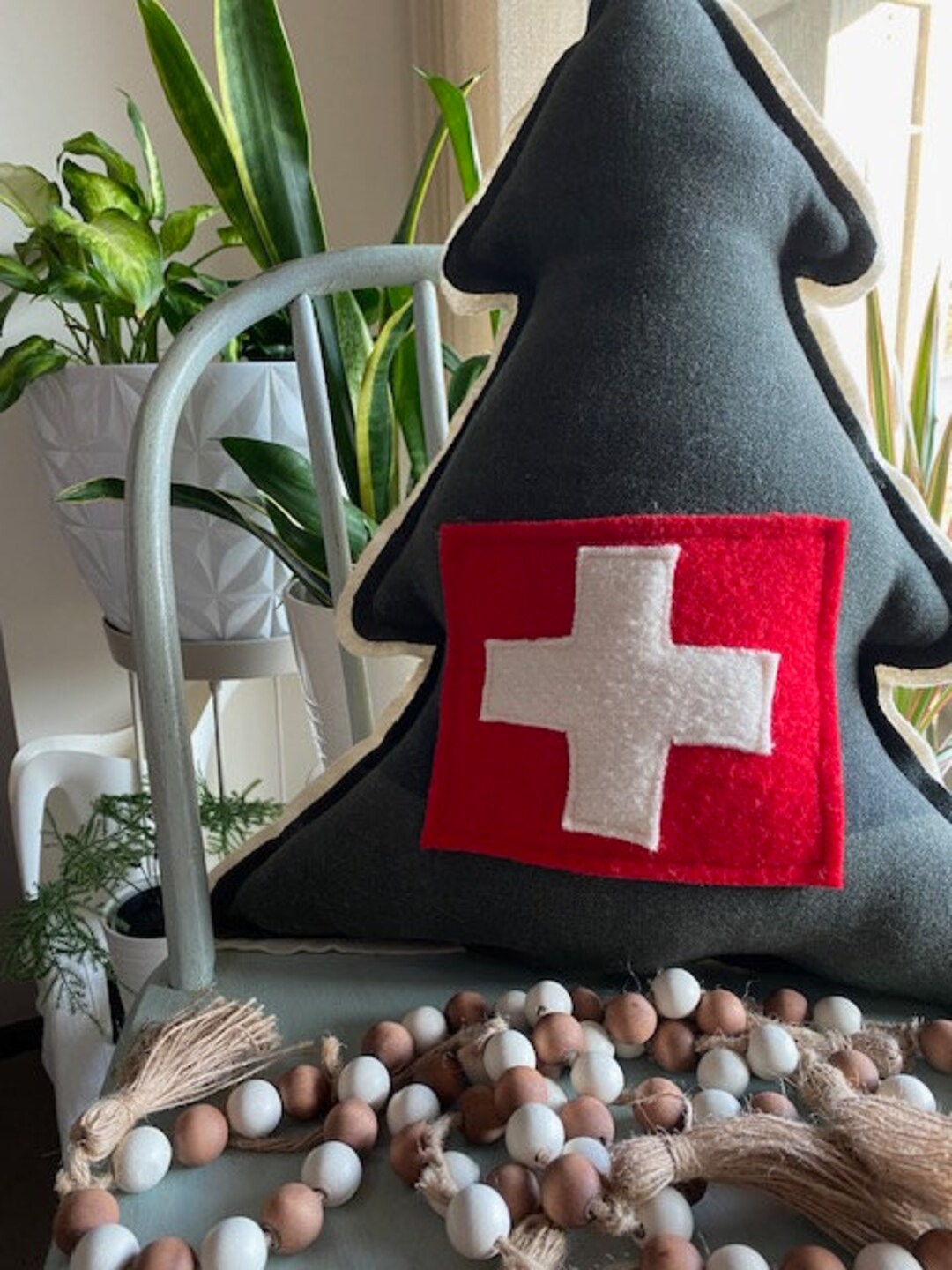Wool Christmas Tree, Swiss Cross Design - Etsy