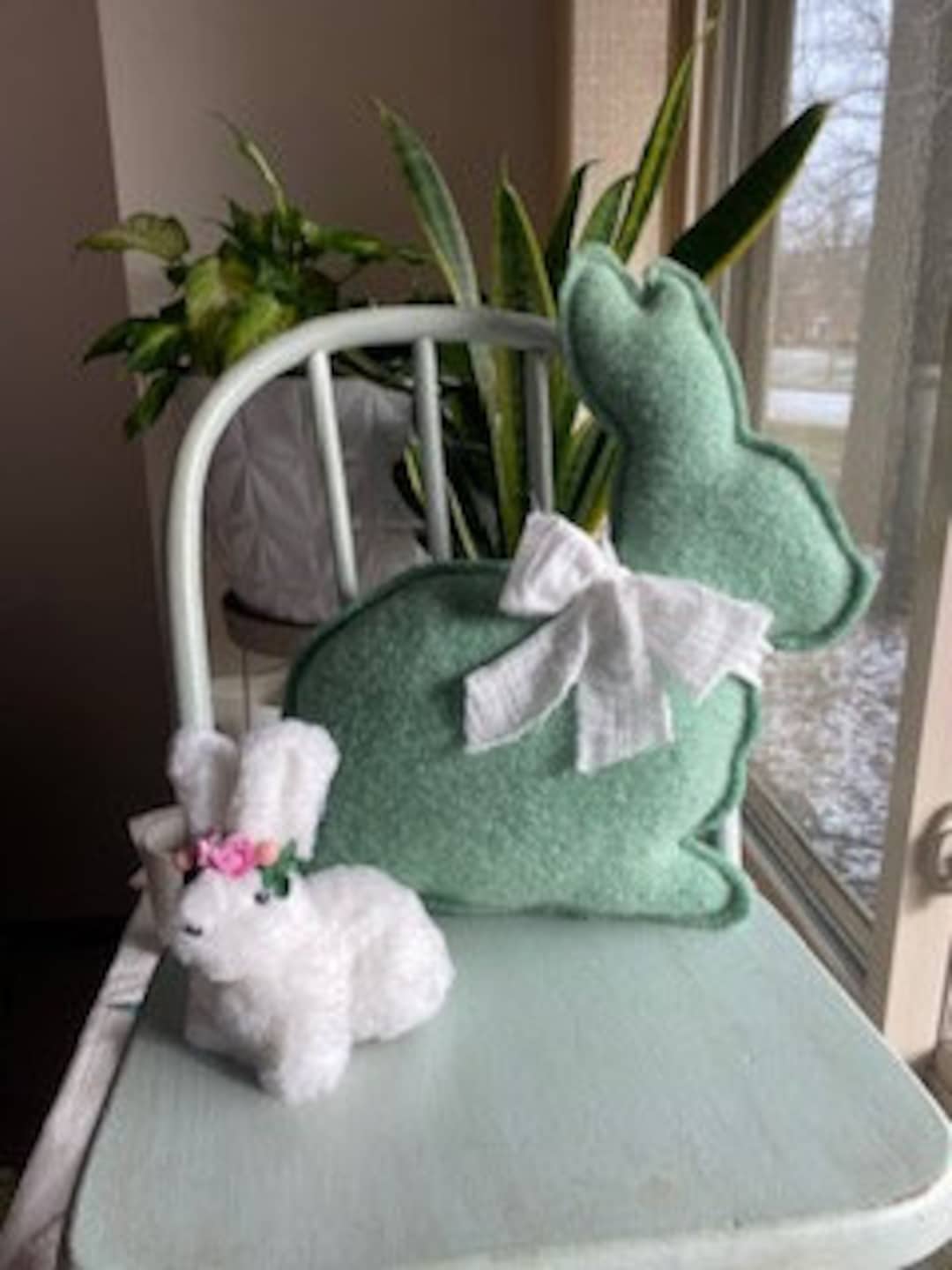 Bunny, Farmhouse Wool Bunny, Vintage Wool Bunny, Wool Bunny, Easter ...