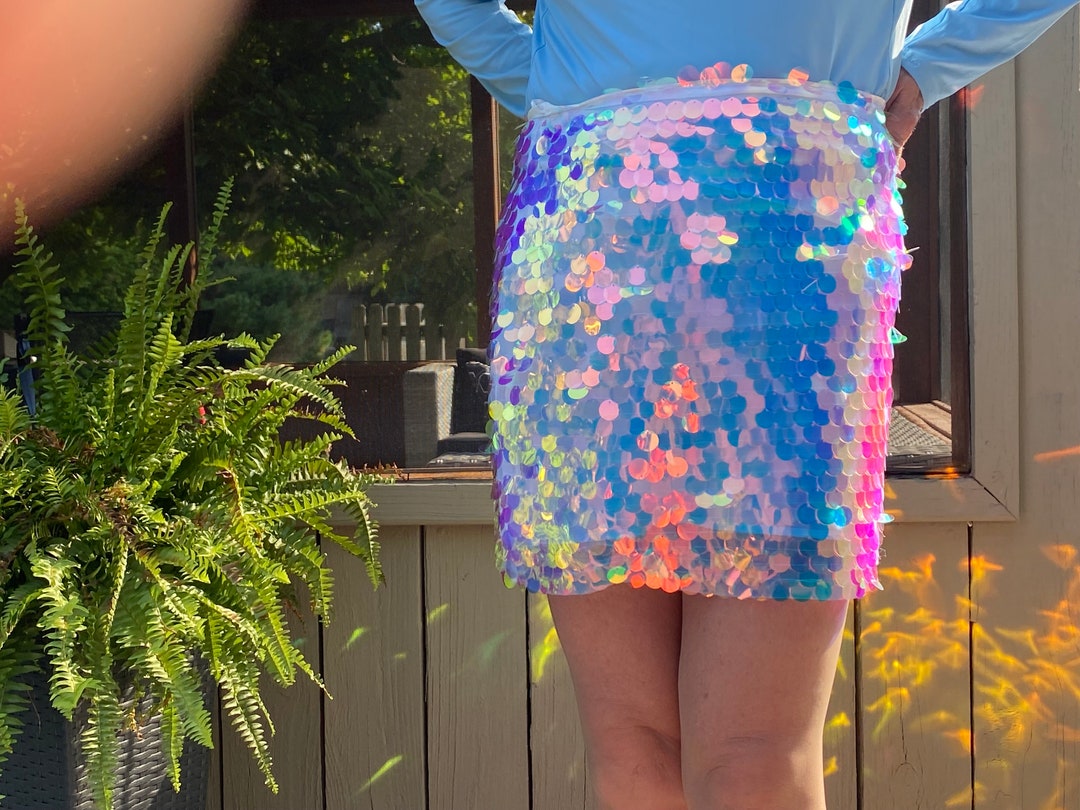 Disco Sequin Skirt, Iridescent Sequin Skirt, Pickleball Skirt, Tennis ...