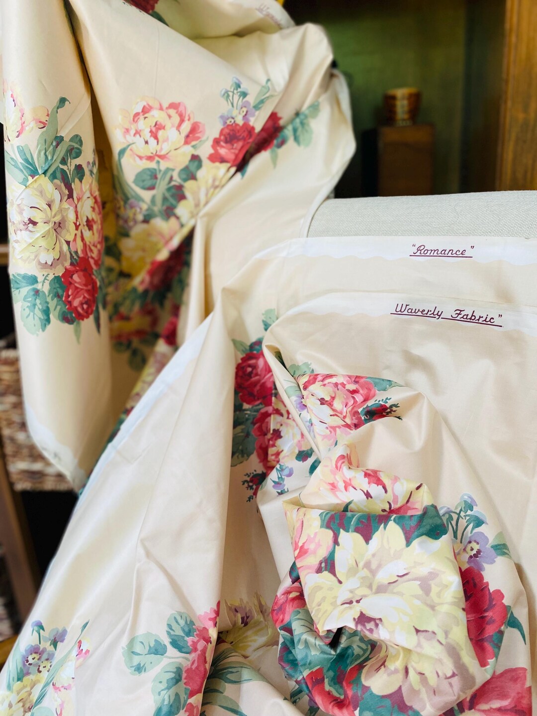 Vintage Waverly Fabric, Romance Pattern, Waverly, 15 Yards of Classic ...