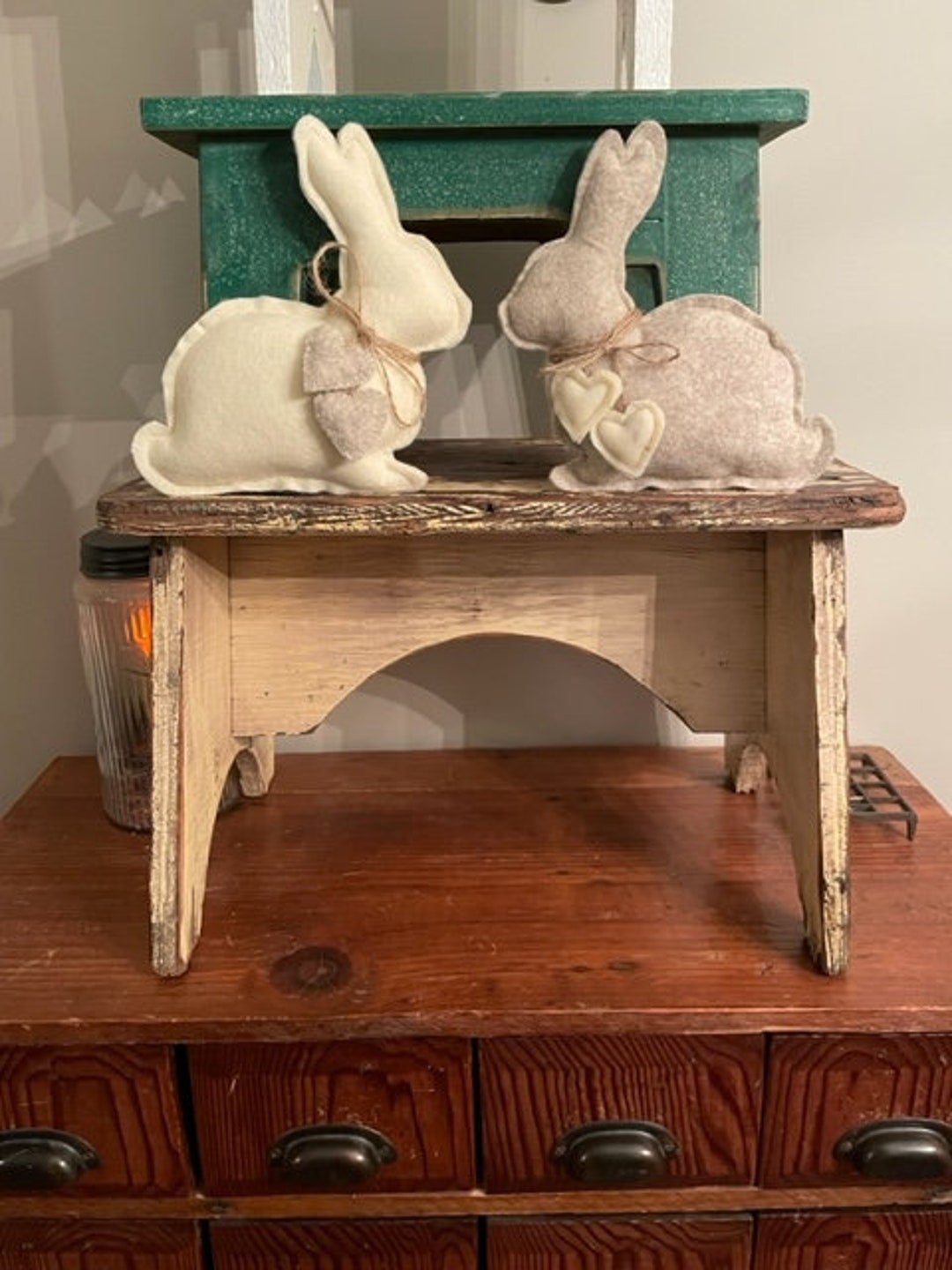 Bunny, Farmhouse Style Bunny, Easter Bunny Decor, Spring Decor, Neutral ...