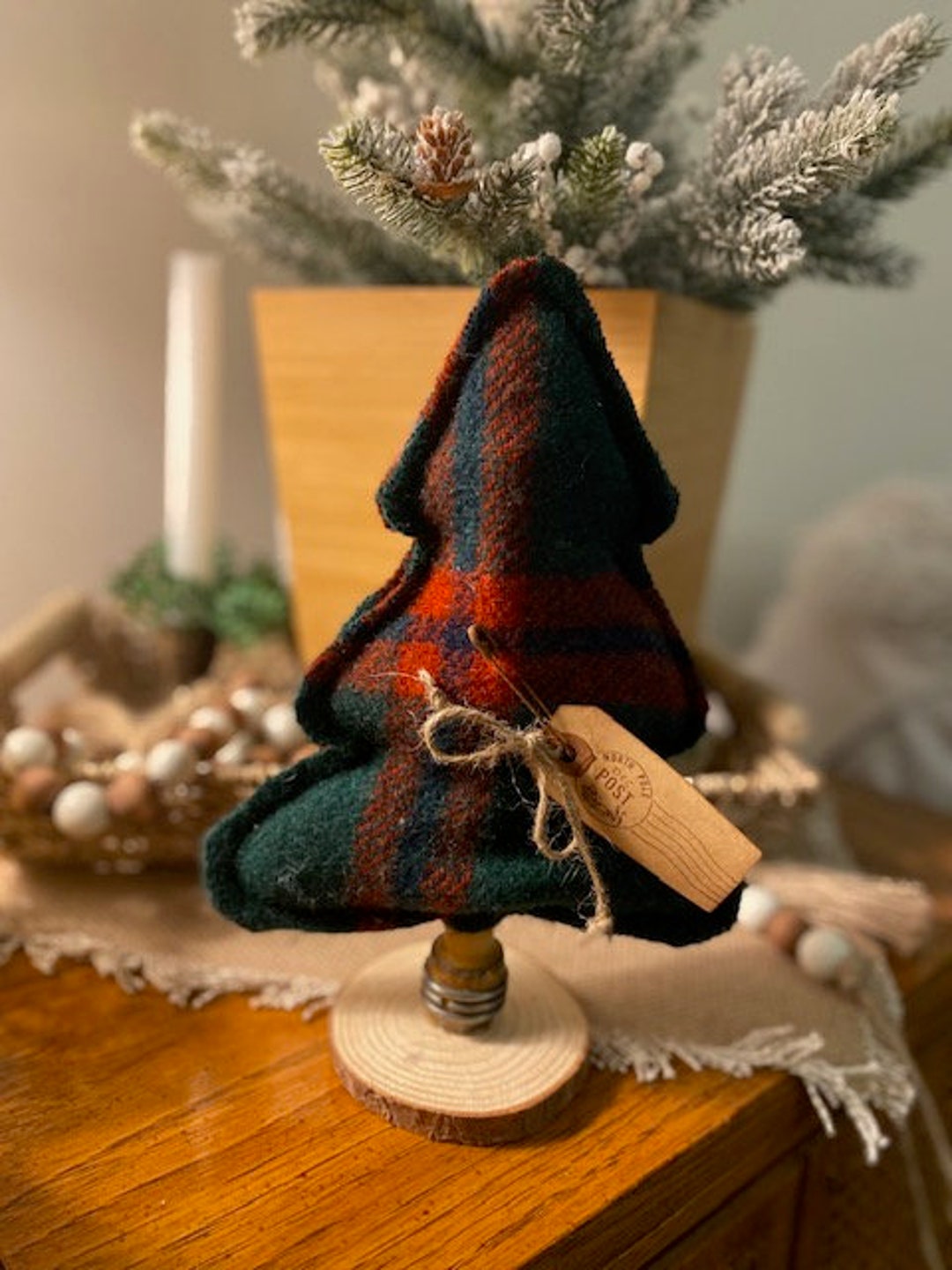 Plaid Wool Spool Tree - Etsy