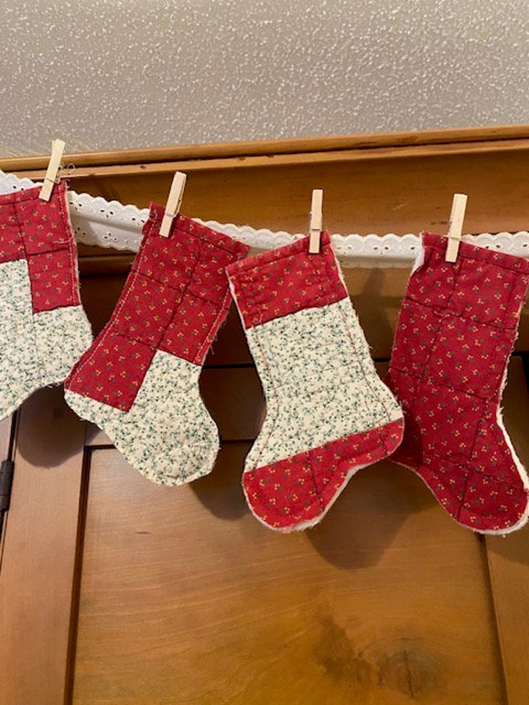 Christmas Stocking Garland Vintage Quilt Garland Quilt - Etsy