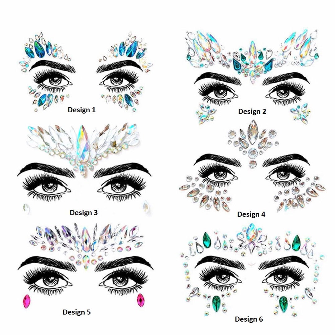6 Designs Face Gems - Etsy