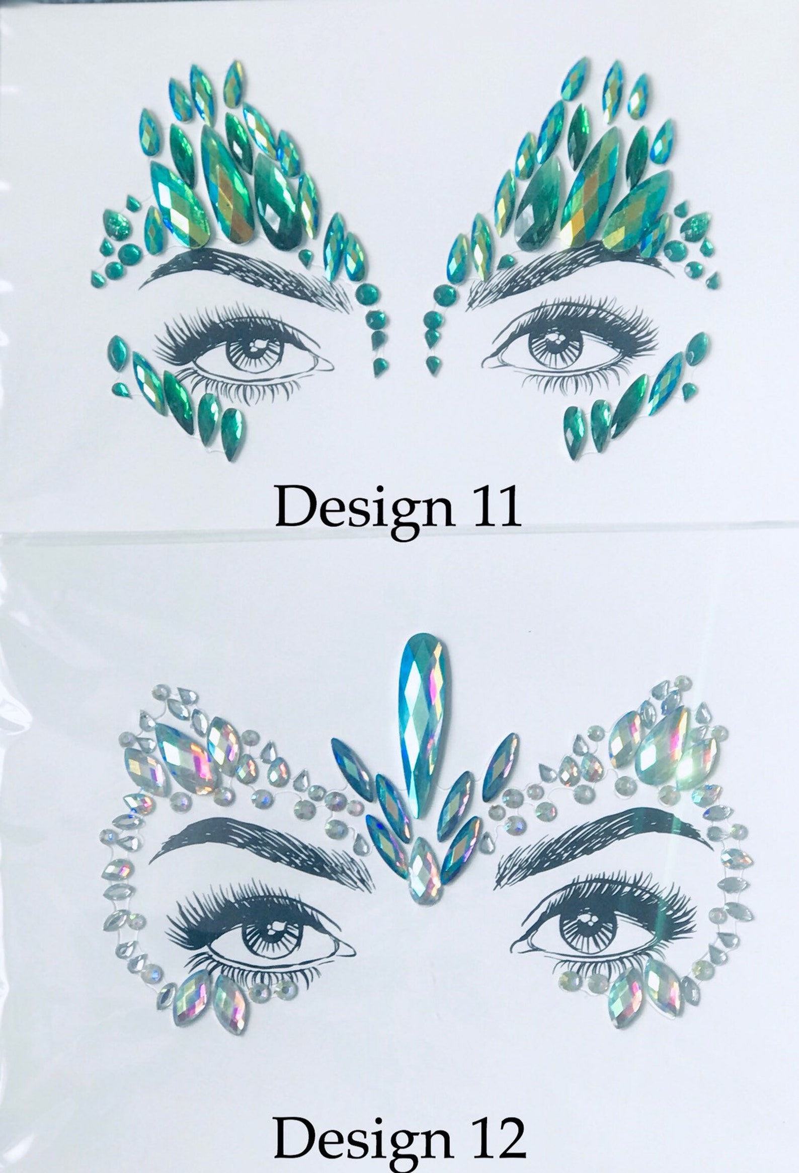 6 Designs Face Gems - Etsy UK
