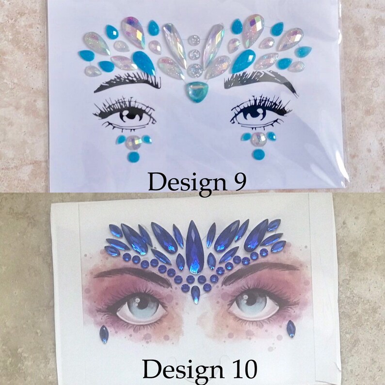 6 Designs Face Gems - Etsy UK