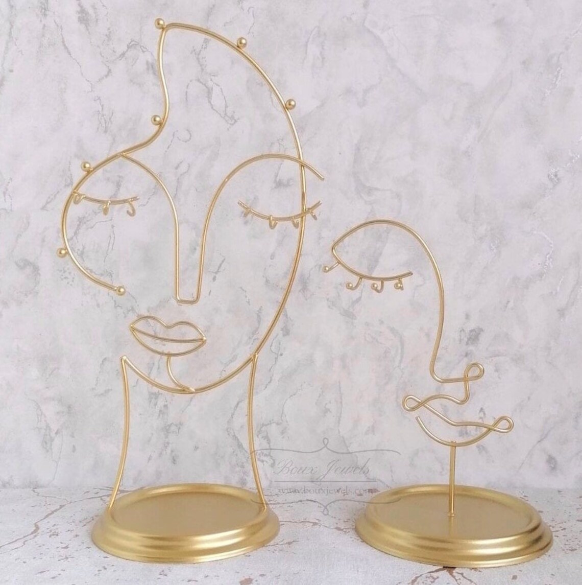 Wire Gold Half Face Abstract Jewellery Stand Jewelry Holder - Etsy