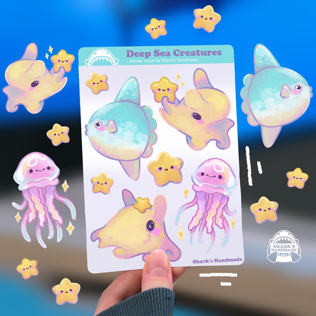 Sea Creatures Stickers - Sunfish Sticker Jellyfish Dumbo Octopus Cute ...