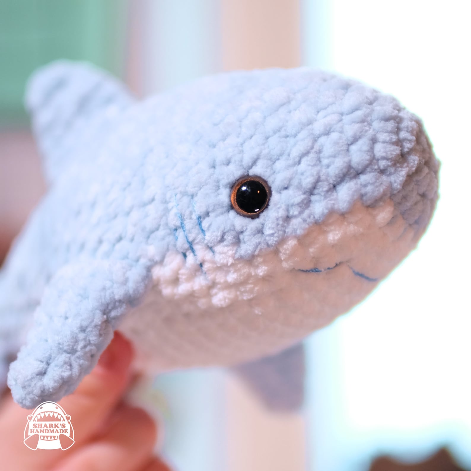 Shark Plushie Amigurumi Crochet Toy Haj Gosedjur Valentines Day Gift ...