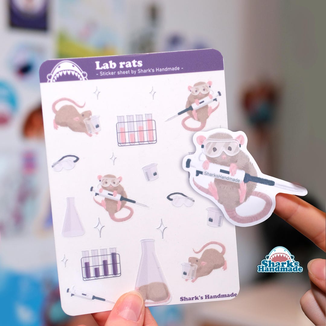 Lab Rats Sticker Sheet - Translucent Stickers - Chemistry Biology ...