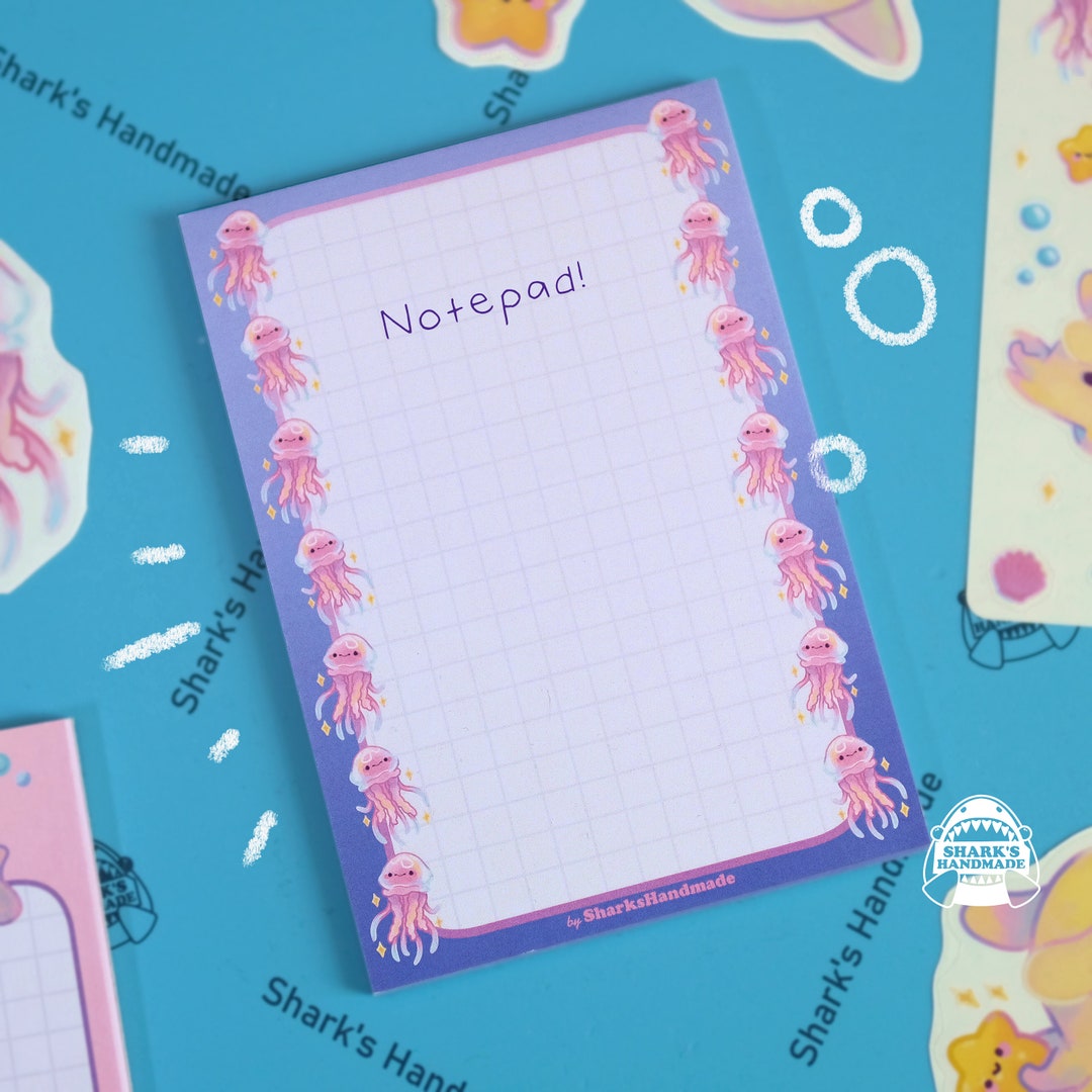 Jellyfish Notepad - Deep Sea Creatures - Ocean Cute Animal - Birthday ...