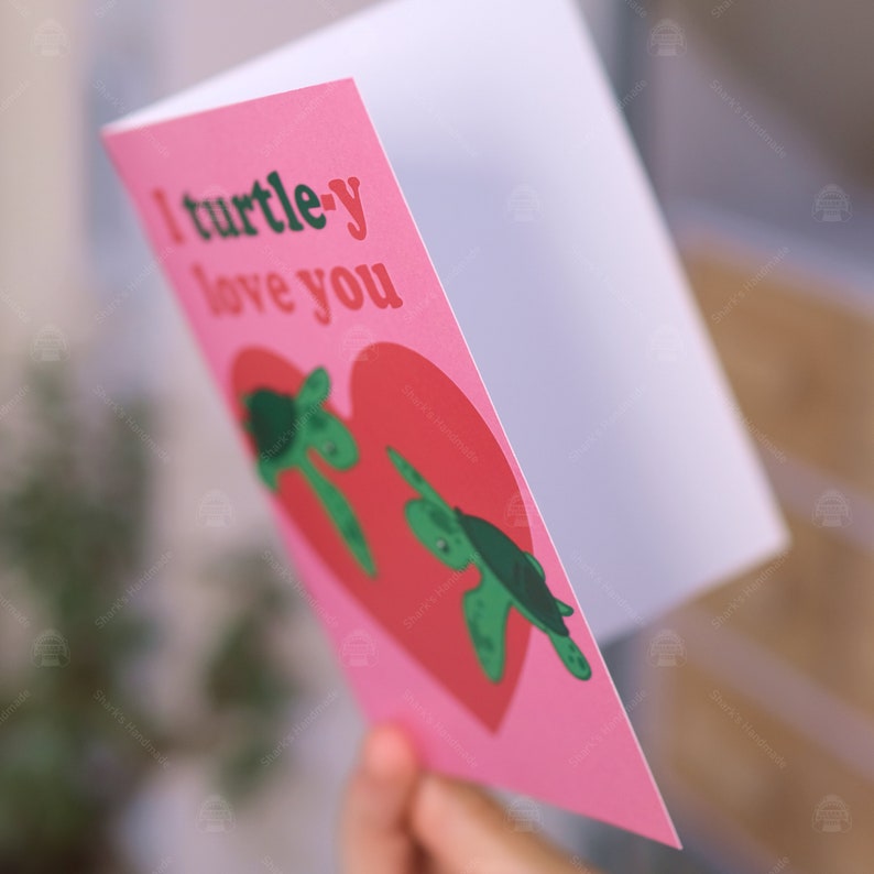 Valentines Day Card I Turtley Love You Gift Alla Hjärtans Dag Present ...