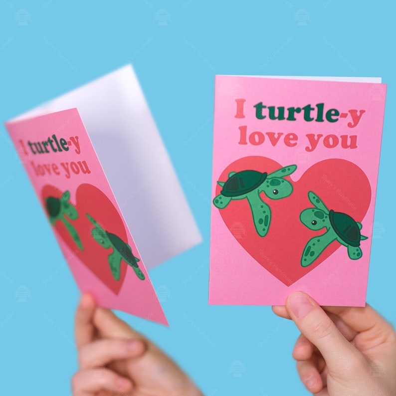 Valentines Day Card I Turtley Love You Gift Alla Hjärtans Dag Present ...