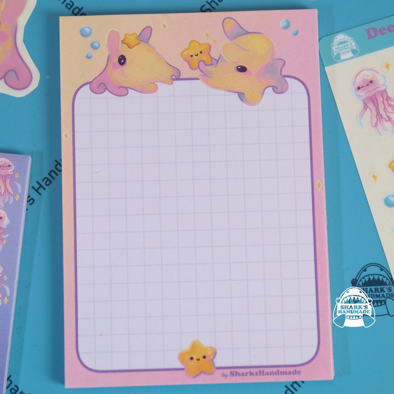 Dumbo Octopus Notepad - Deep Sea Creatures Ocean Cute Animal Stationery ...