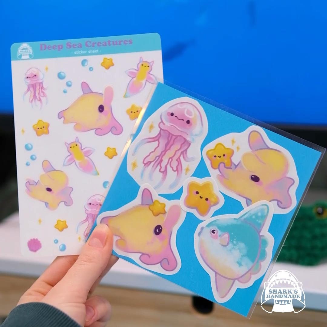 Dumbo Octopus Jellyfish Sticker Sheet Sea Creatures Birtyday Gift ...