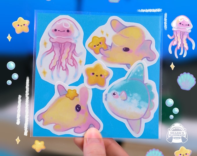 Sea Creatures Stickers Sunfish Sticker Jellyfish Dumbo Octopus Cute ...