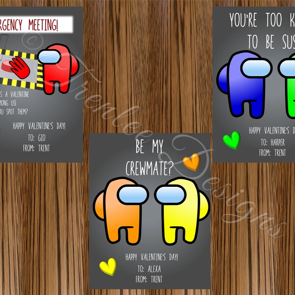 Among Us Valentine Card - Etsy