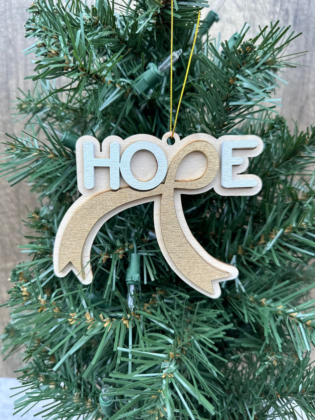Fight and Hope Cancer Ornament Cancer Gift Survivor Christmas - Etsy