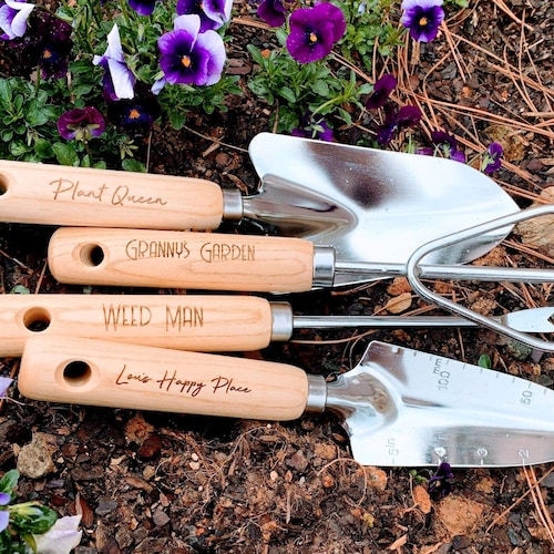 Personalized Garden Tool Set-4 Piece Gardening Tools With Wood - Etsy