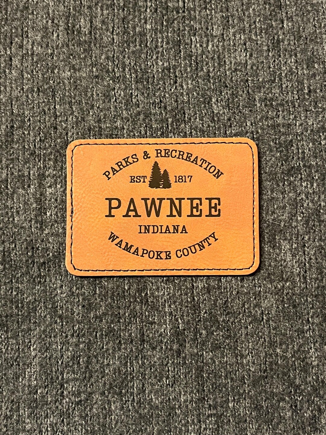 Parks and Recreation 3 X 2 Rectangle Rawhide Leather Patch, Ron Swanson ...